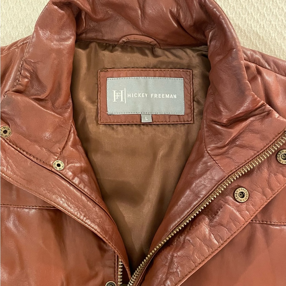 Hickey Freeman 100% Leather Puffer-Type Jacket. - Gem